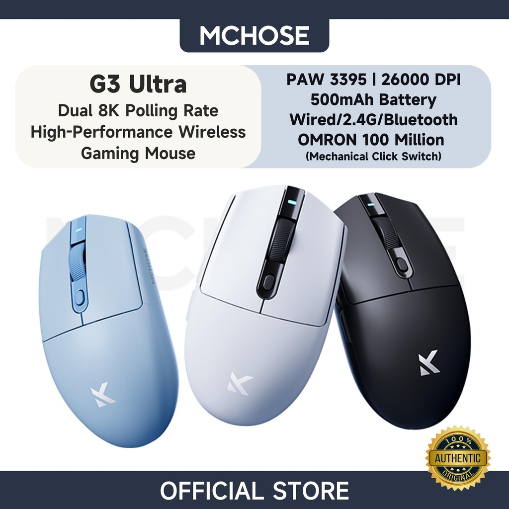 MCHOSE G3 Ultra 500mAh Dual 8K Polling Rate High-Performance Wireless ...