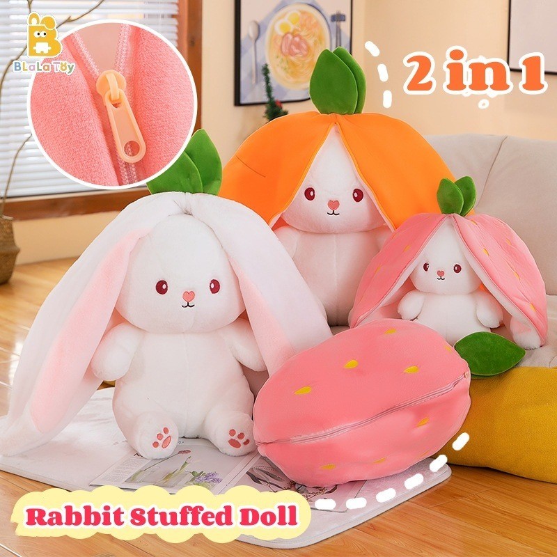 Strawberry Rabbit Doll Cute Carrot Rabbit Plush Doll Long Ear Fruit ...