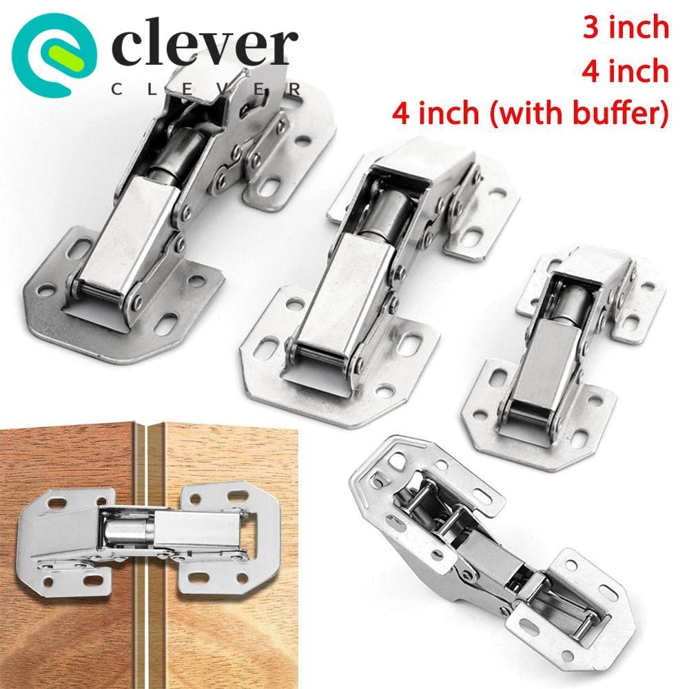CLEVER Spring Hinges, Hidden No Pre-drilled Cabinet Hinge, Noiseless 90 ...
