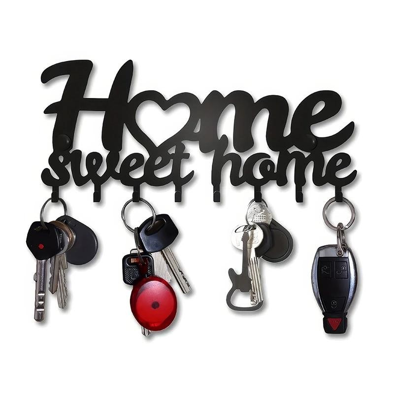 Key Holder for Wall Black Metal Keys Rack Wall Decor for Office Key ...