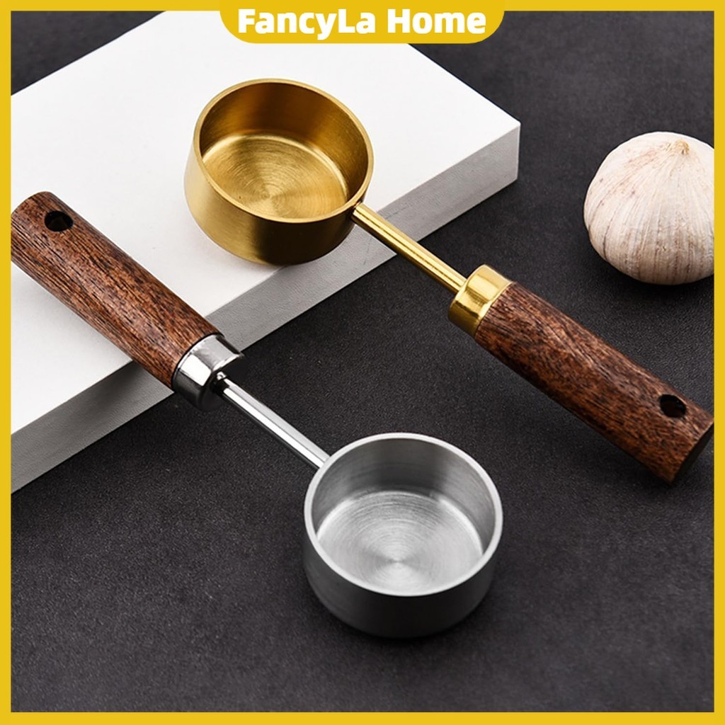 15ml Cup Measuring Cup with Wooden Handle, Stainless Steel Measuring ...