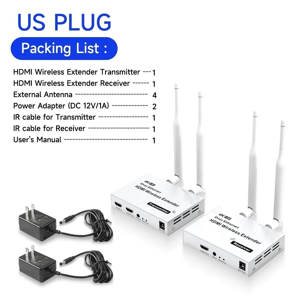 4K 200M/300M 5.8GHz Wireless HDMI Transmitter Receiver Extender 1 TX-4 ...