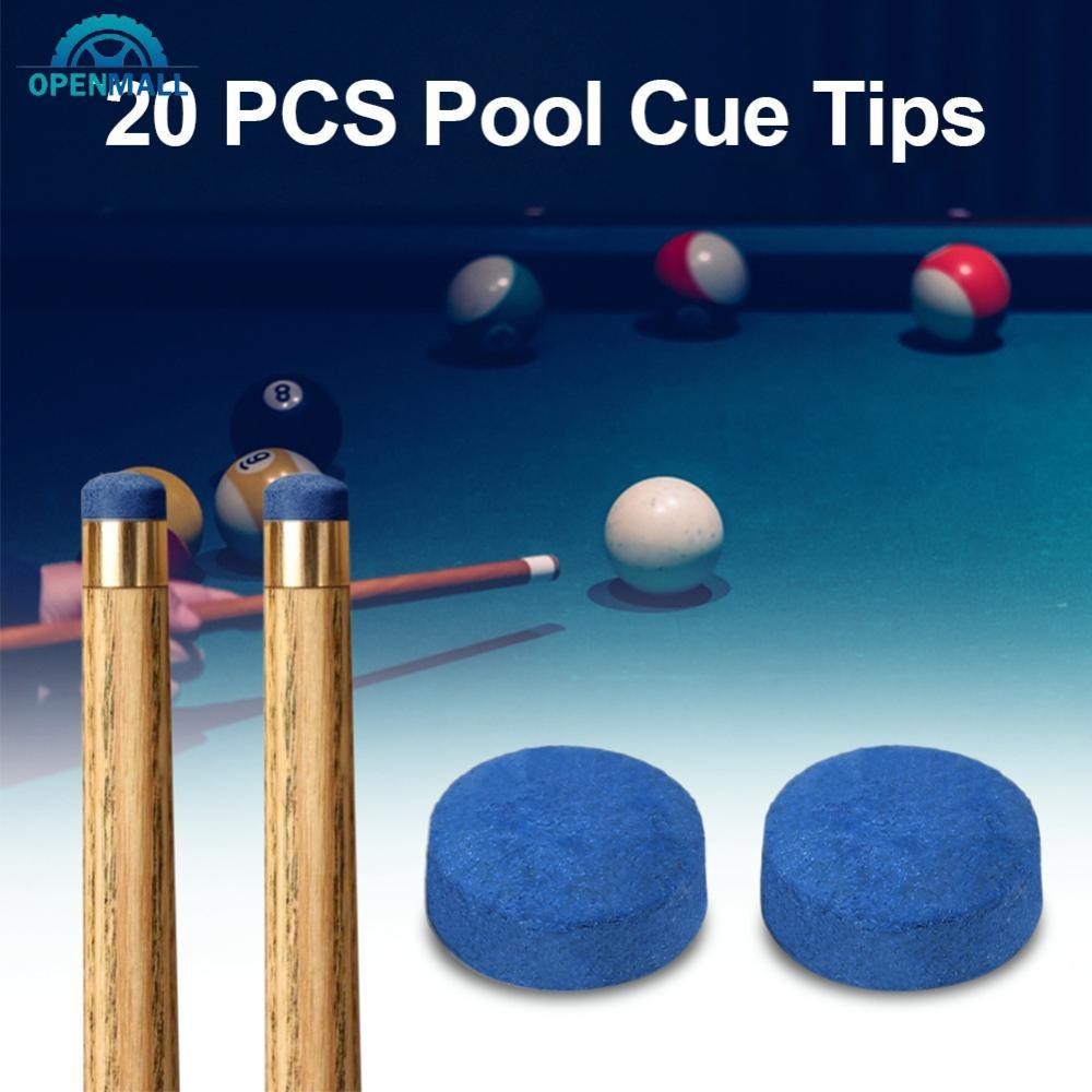 OPENMALL 20PCS 10/12/13MM Pool Cue Leather Tips Thin Monolayer Blue ...