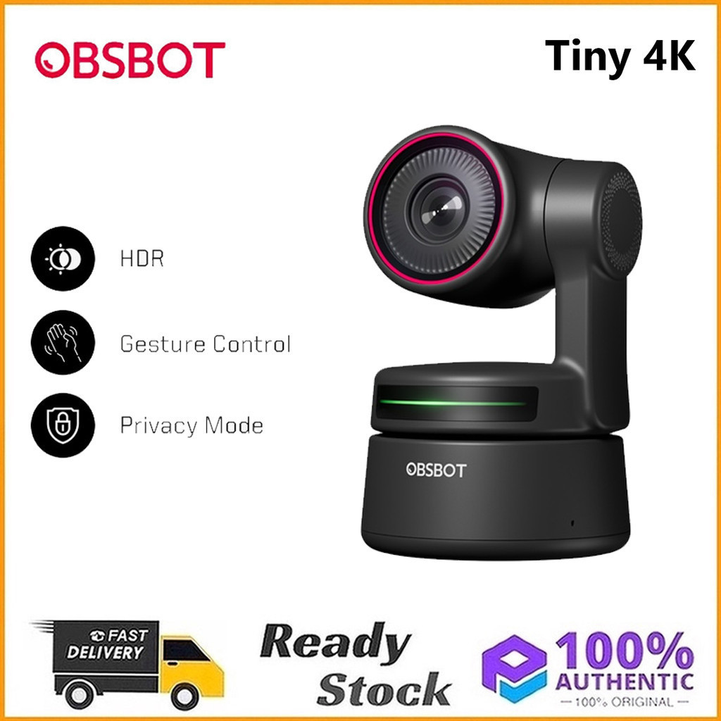 Original Obsbot Tiny 4K AI-Powered PTZ Webcam - Black | Shopee Philippines