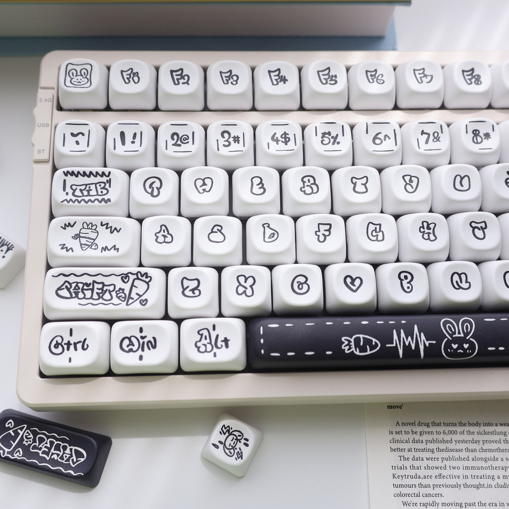 BOW Cartoon Keyboard Keycaps MOA Height Mechanical Keyboard Key Cap PBT ...