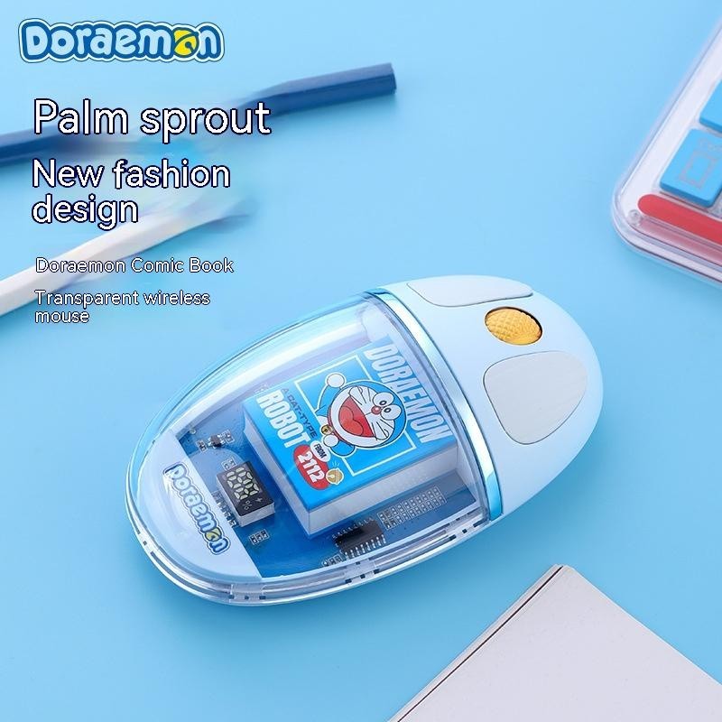 Doraemon Comic Book Transparent Wireless Mouse 2.4G Dual Mode Bluetooth ...