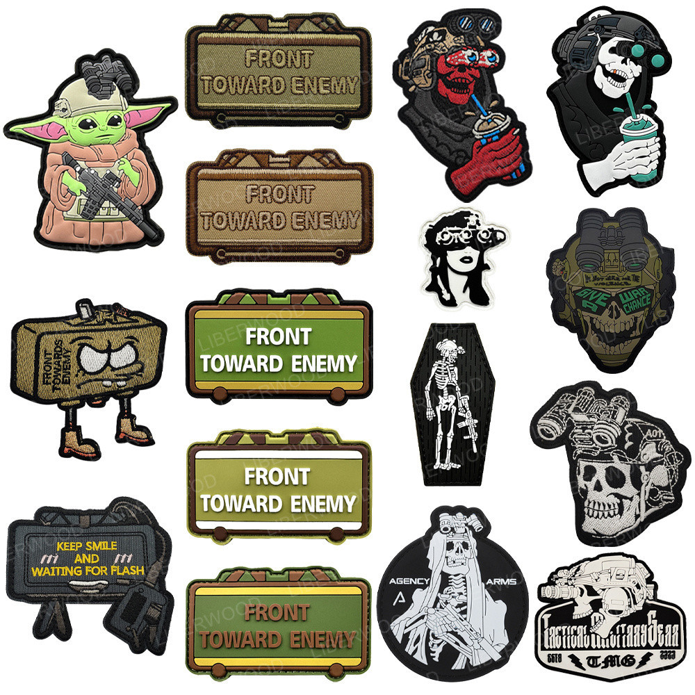 Embroidered Front Toward Enemy Tactical Patch Touch Fastener Badge PVC ...