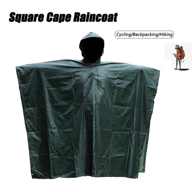 Adult Raincoat Square Cape with Hooded Large Space Poncho Rainproof and ...