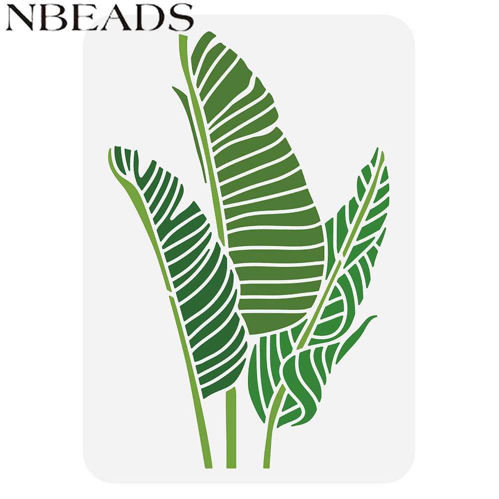 1pc Tropical Palm Leaf Stencil Reusable Leaves Plastic Stencil Drawing ...