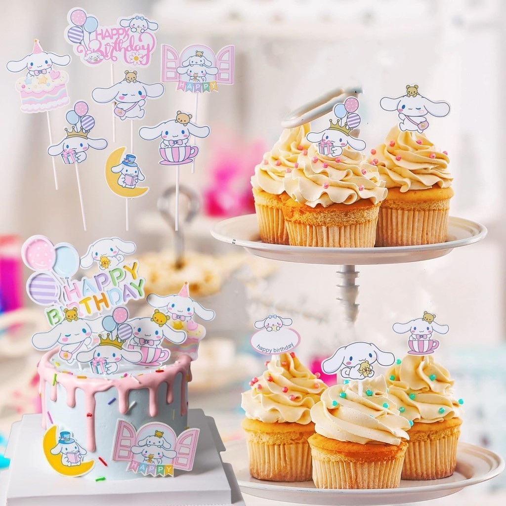 10Pcs Sanrio Cake Topper and Cupcake Toppers Set, Cinnamoroll Birthday ...