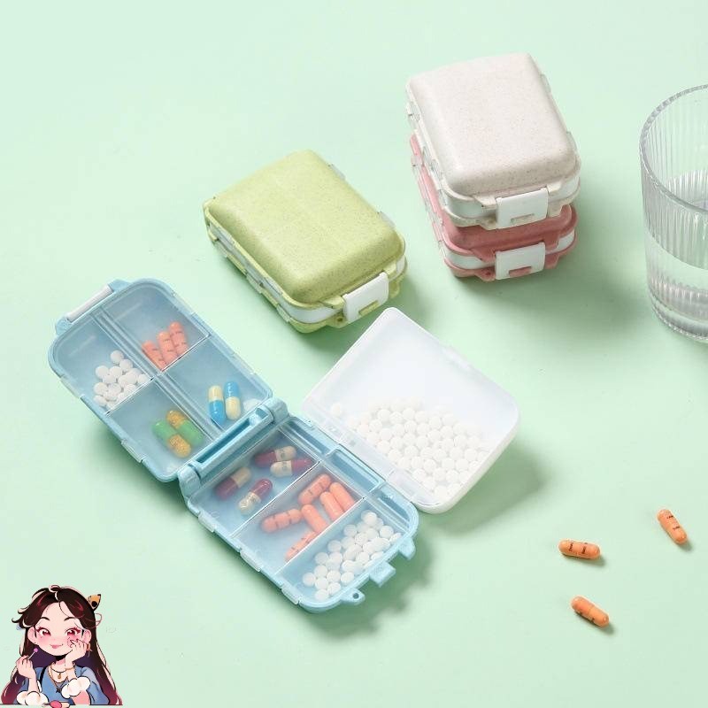 8 Divider Clamshell Design Medicine Tablet Pill Storage Organizer Heavy ...