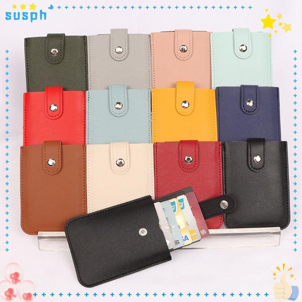 SUSPH Mini Card Wallet, 5 Card Pockets PU Leather ID Card Holder, Slim ...