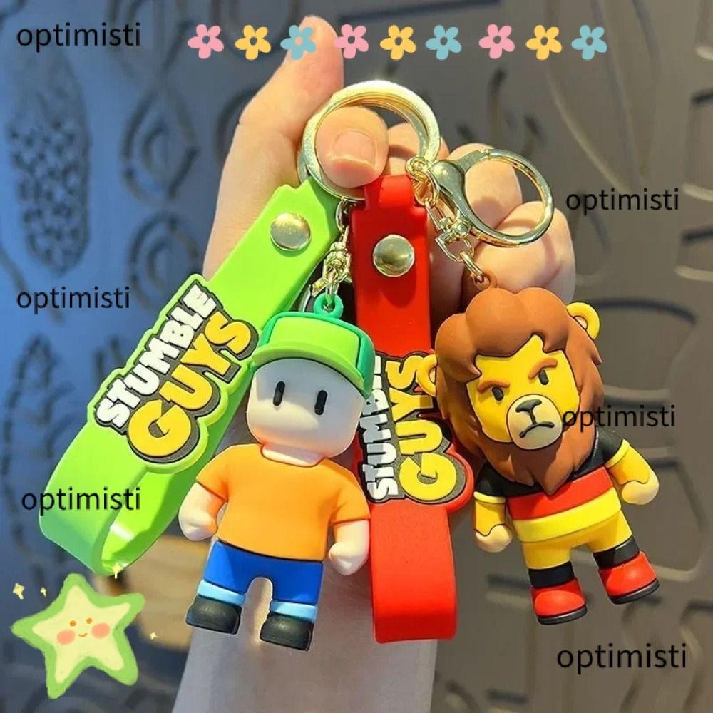 OPTIMISTI Keychain, Game Stumble Guys Peripherals Cartoon Doll Pendant ...