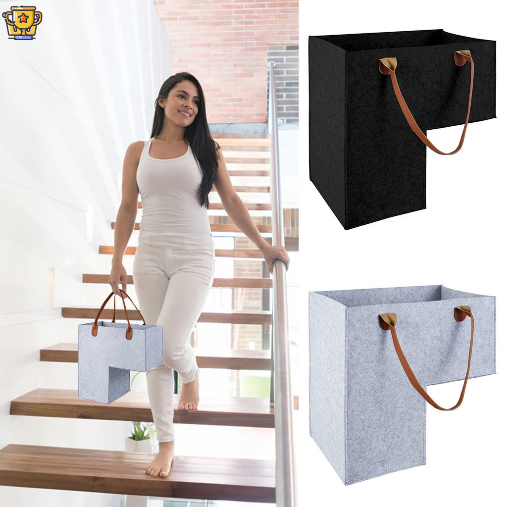 Organizer basket felt stair basket step basket foldable L-shape with ...