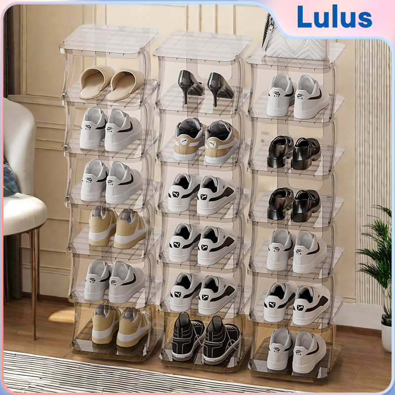 LULUS 9Layer Transparent Shoe Rack Stackable Shoe Storage Organizer ...