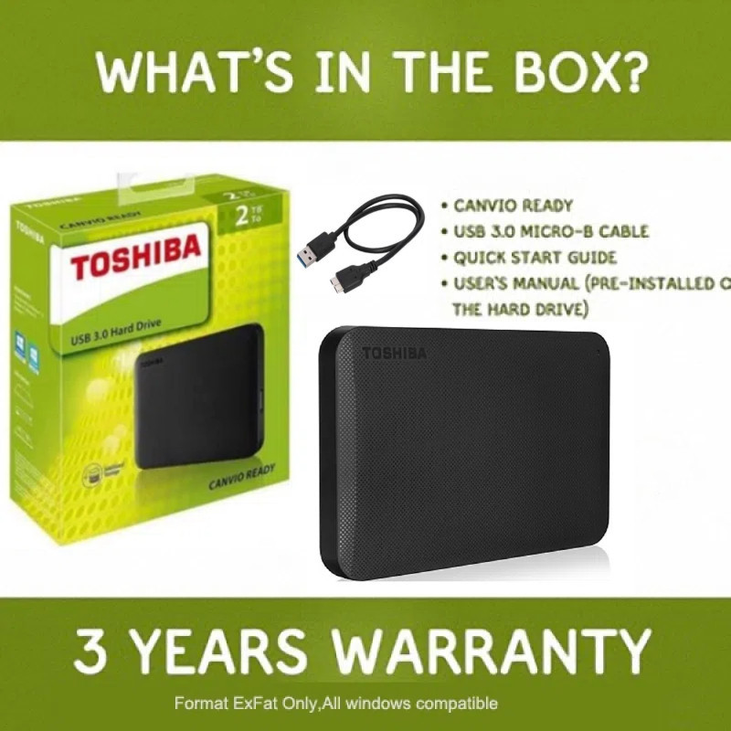 Toshiba 2TB 2.5 inch USB3.0 1TB 2TB 4TB Hard Drive Portable External ...