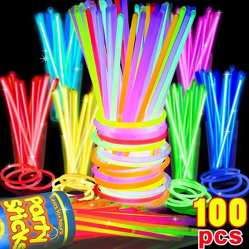 100PCS Colorful Glowing Stick - for Festival Wedding Party Decor ...