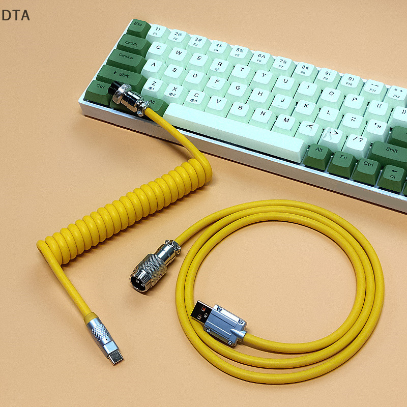DTA 1.8M Type C Mechanical Keyboard Coiled Cable USB Keyboard Wire ...