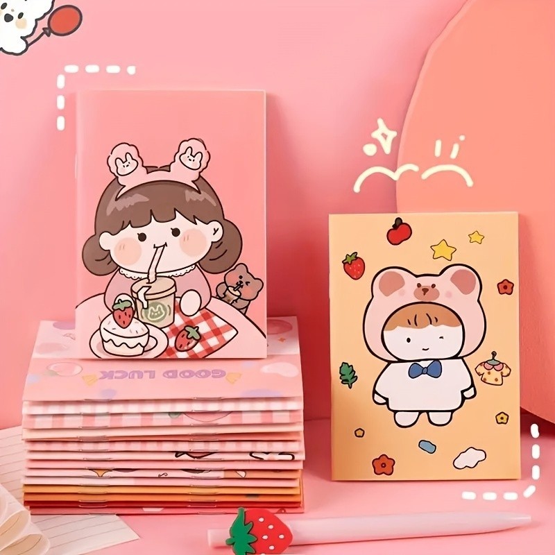 Accel Cute Notebook Cartoon Diary Notepad 16 Sheets Portable School ...
