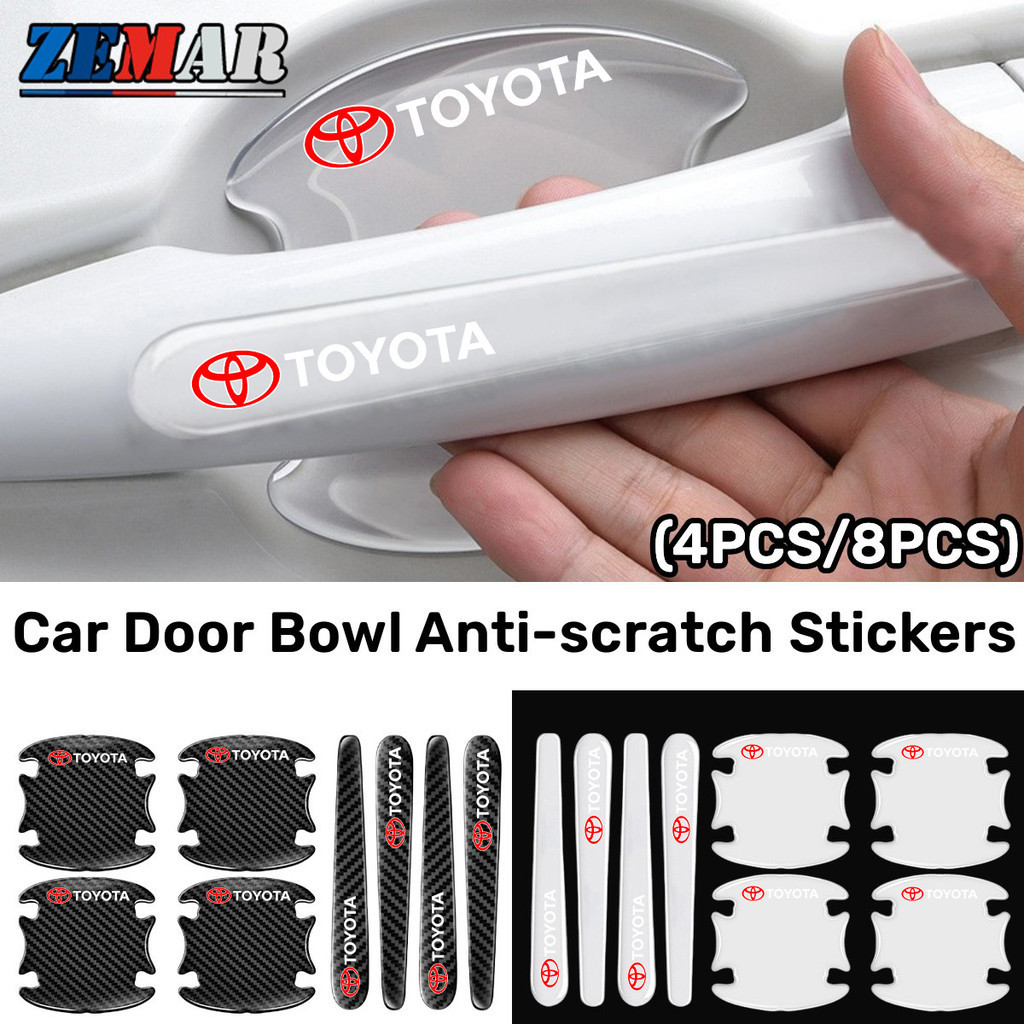 4/8Pcs Toyota Transparent Car Door Bowl Sticker Anti Scratch Sticker ...