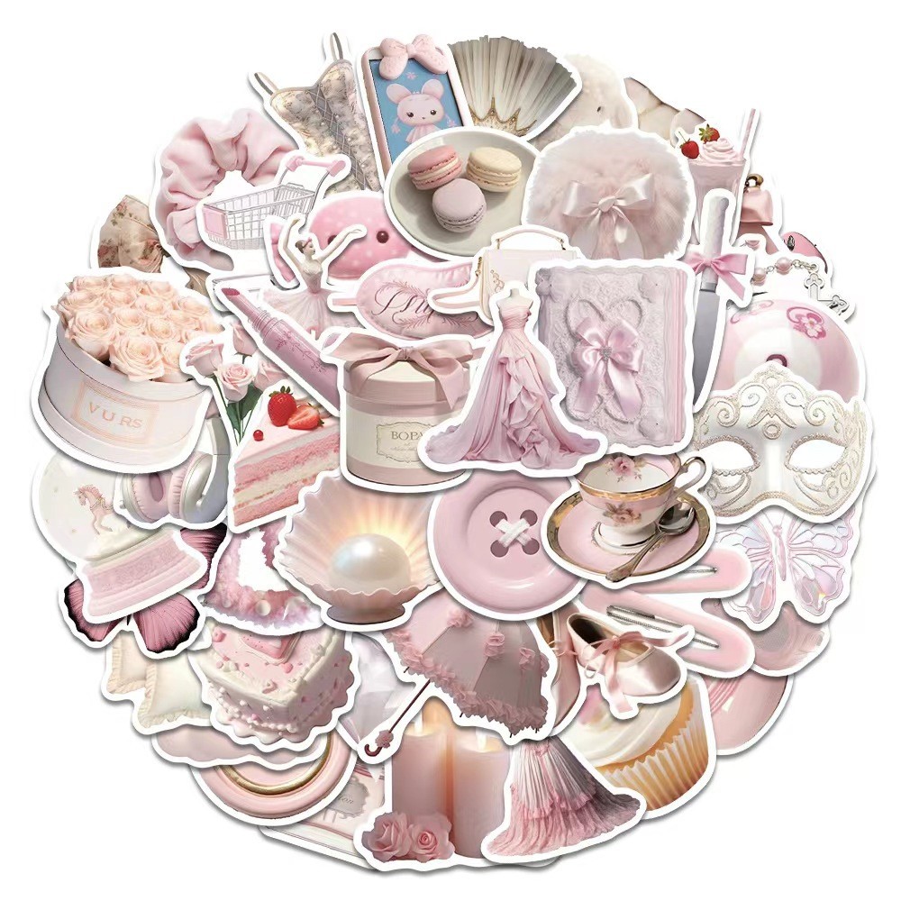 50Pcs/Set Cute Pink Ballet Girls Styles Stickers DIY Fashion Decals ...