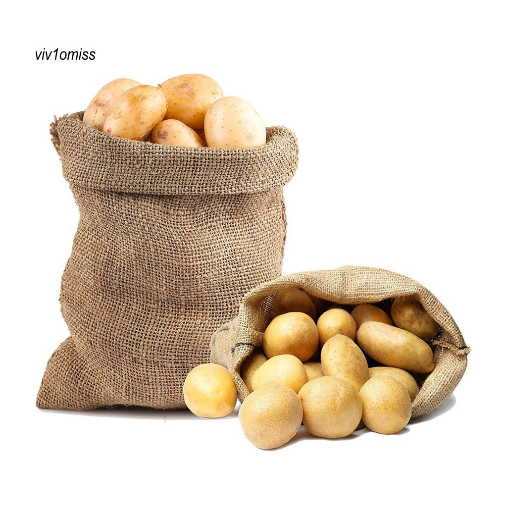 VM_ Natural Burlap Sack Large Capacity Burlap Potato Sack Race Bag for ...