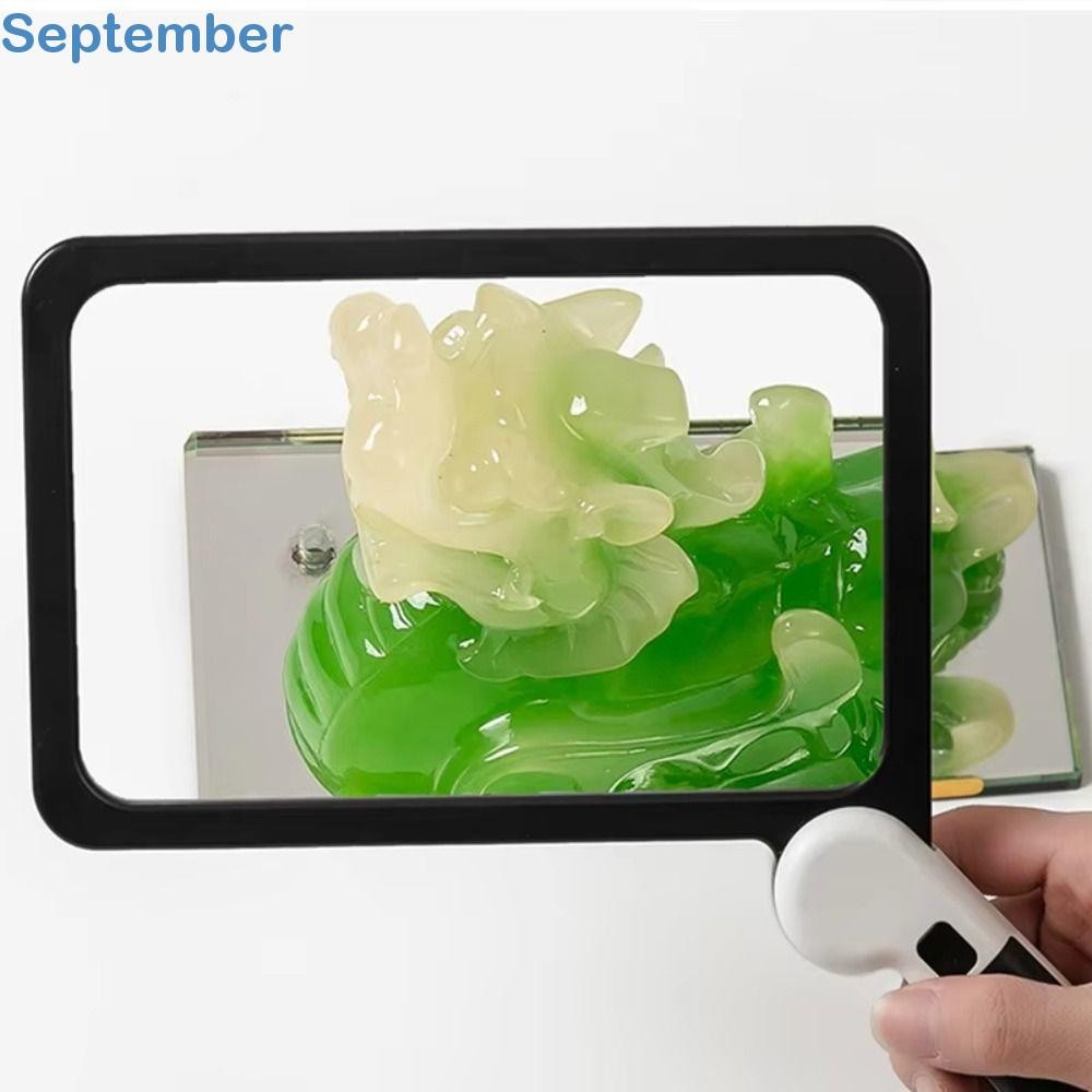SEPTEMBERHL 5X Square Magnifying Glass, 48 LED Folding Handle Handheld ...