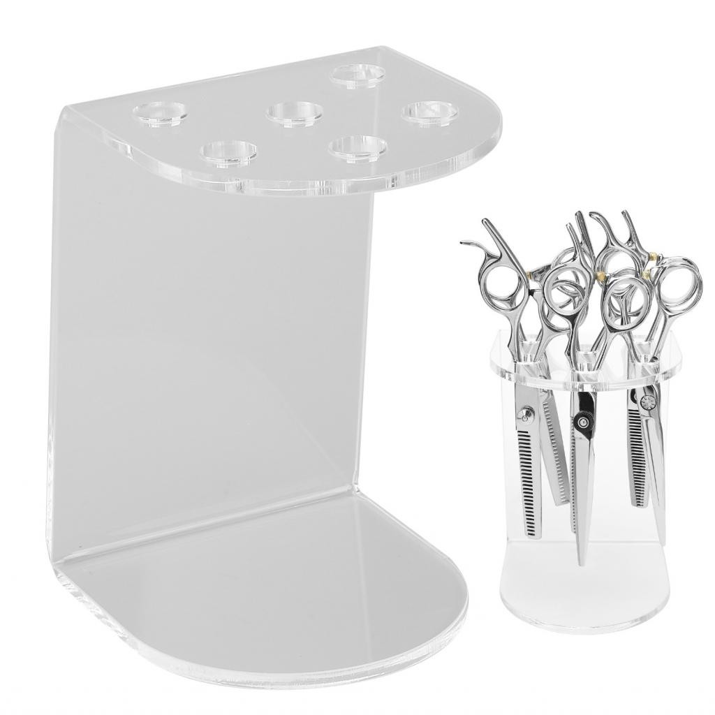 Mabao Acrylic Scissors Holder Clear 6 Holes Salon Shear Organizer Home ...