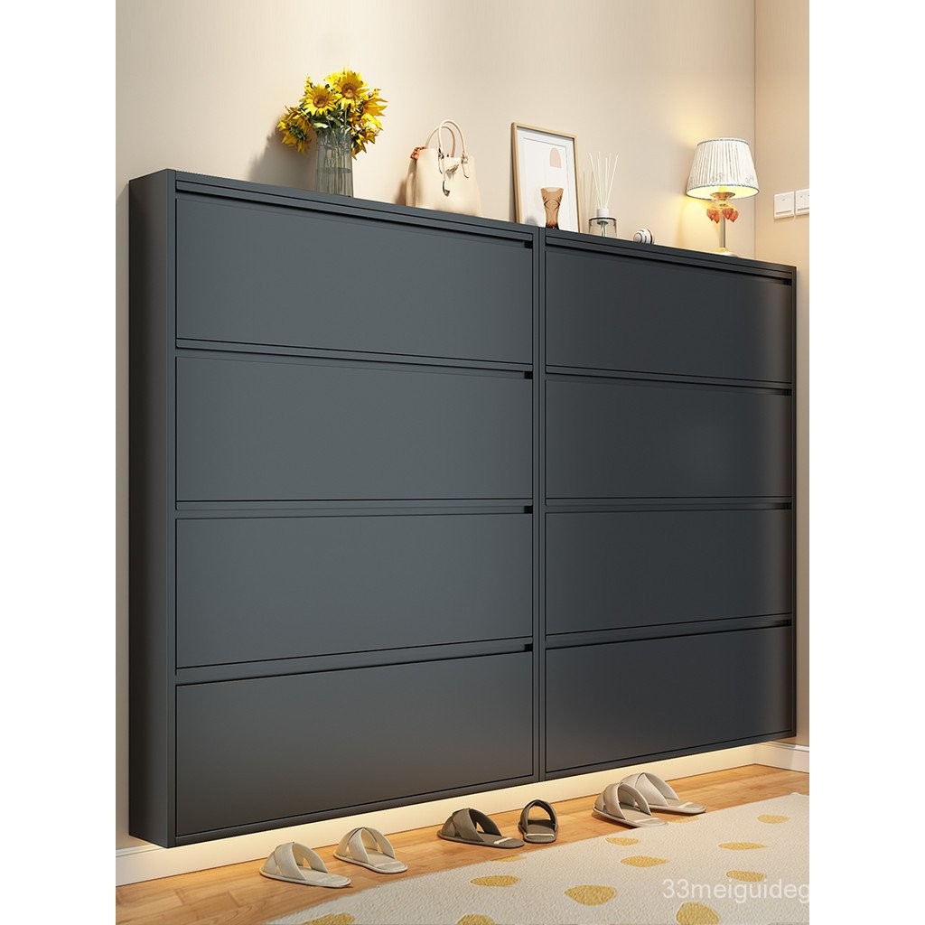 Household Steel Ultra-thin Flip Shoe Cabinet Entrance Hallway ...