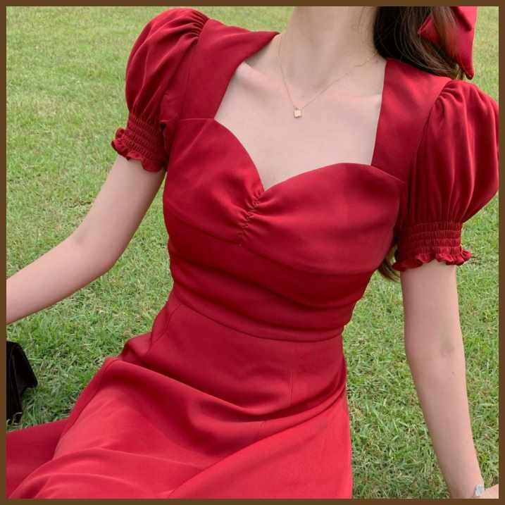 christmas*X H)red}T)midi}jO)dress}LY)for}jB)women}lY)elegant plain ...
