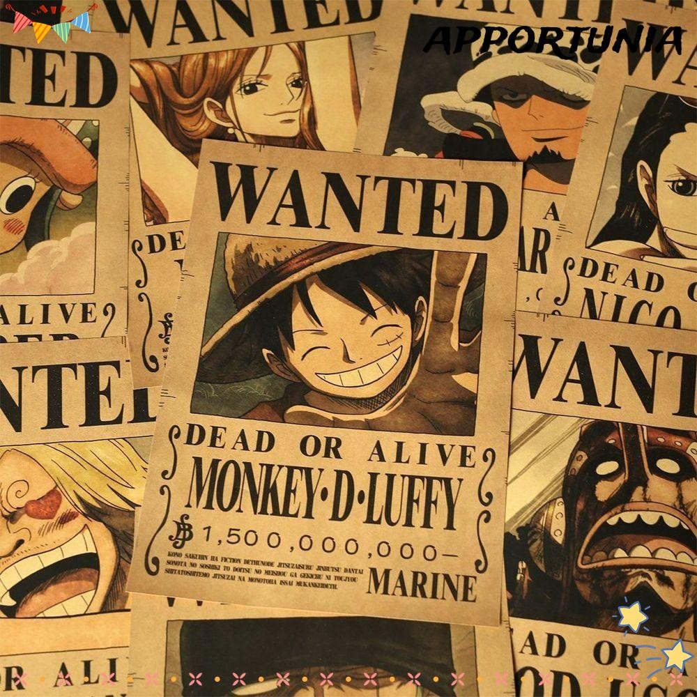 APPORTUNIA One Piece Posters, Straw Hat Series Kraft Paper Wall Paper ...
