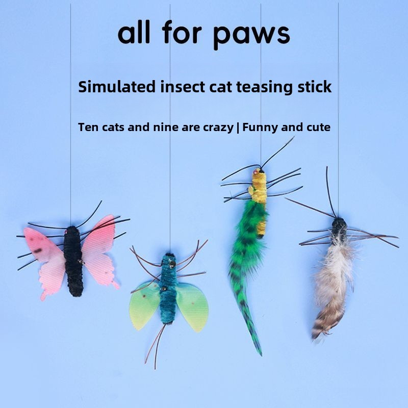 Cat Teaser Wand Cat Toy Realistic Insect Self-Entertainment Electric ...