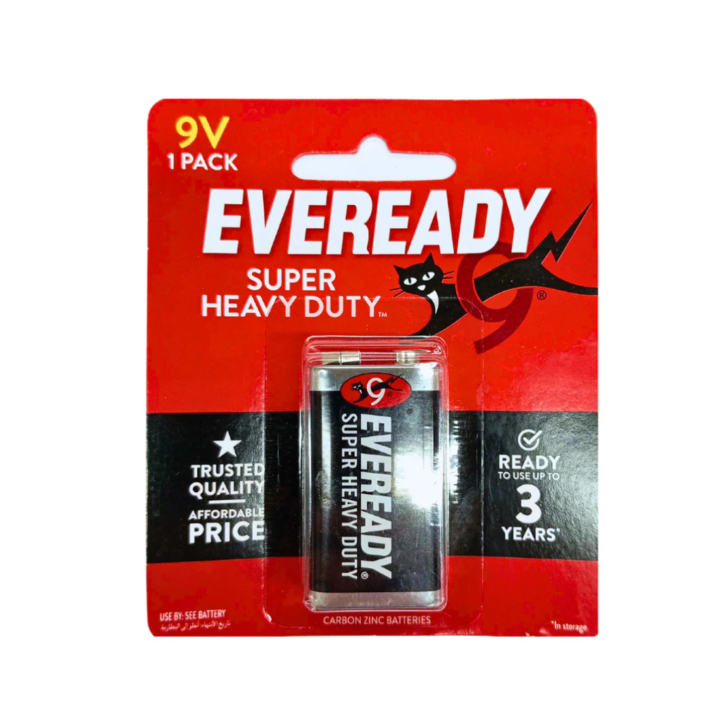 Eveready 9V Super Heavy Duty Battery Blister Pack Carbon Zinc 3 Years ...