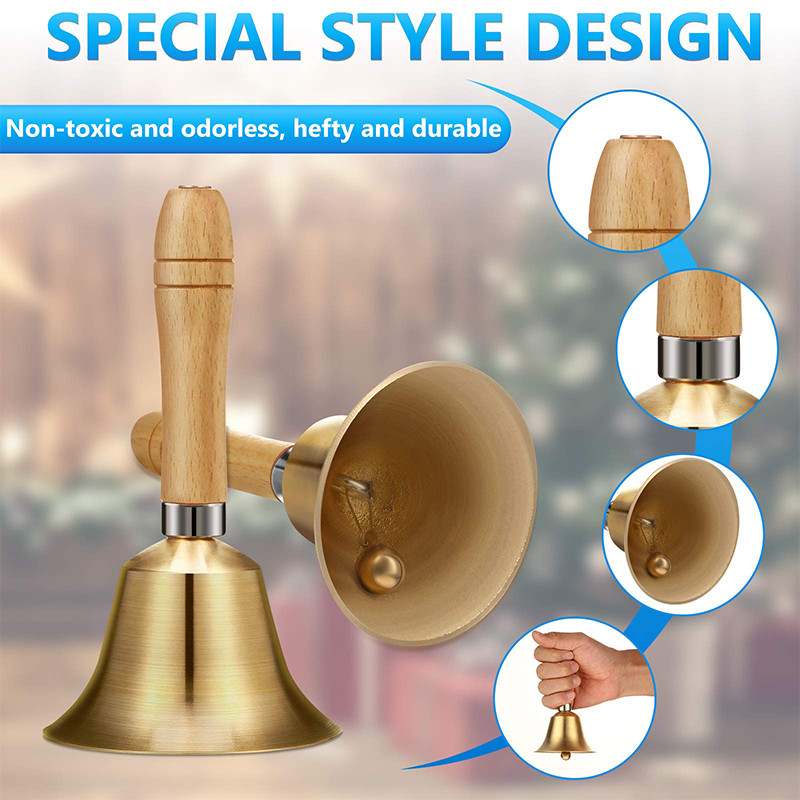 8cm*15cm Brass Hand Bell Loud Call Bell Handbell Desk Ringbell with ...