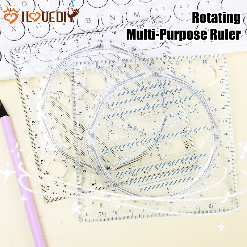 Multifunctional Geometric Ruler - Mathematics Measuring Circle Drawing ...