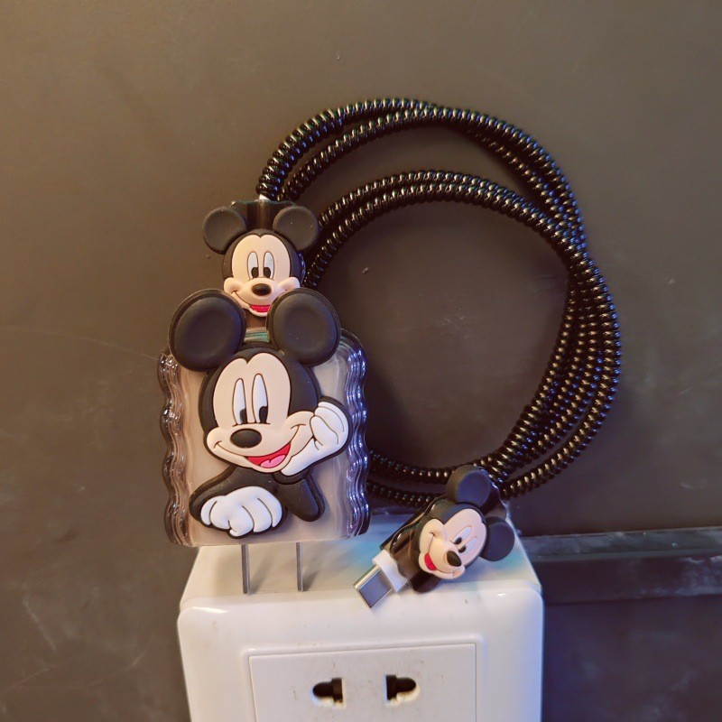 4 in 1/Cute Cartoon Cute (Mickey Mouse) DIY 18w/20w Charger Protector ...