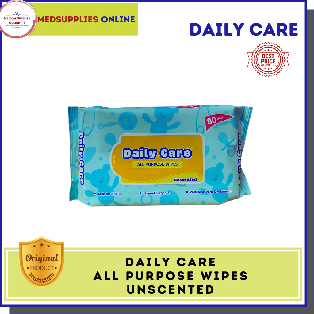 Daily Care All Purpose Wipes Unscented Blue 80s | Shopee Philippines