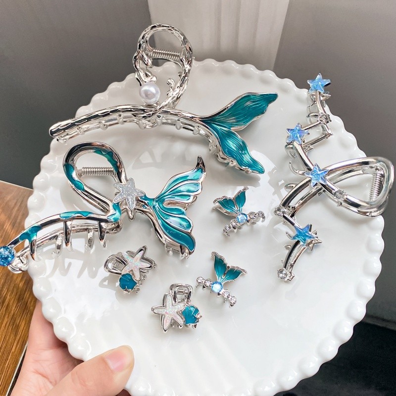 2024 New Blue Ocean Fishtail Clip Large Hair Accessories Women High ...