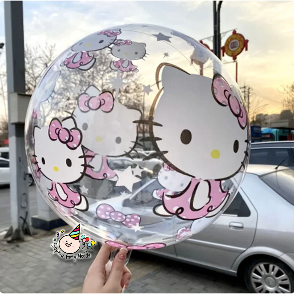 Hello Kitty Print Bobo Clear Balloon for Party Decoration | Shopee ...