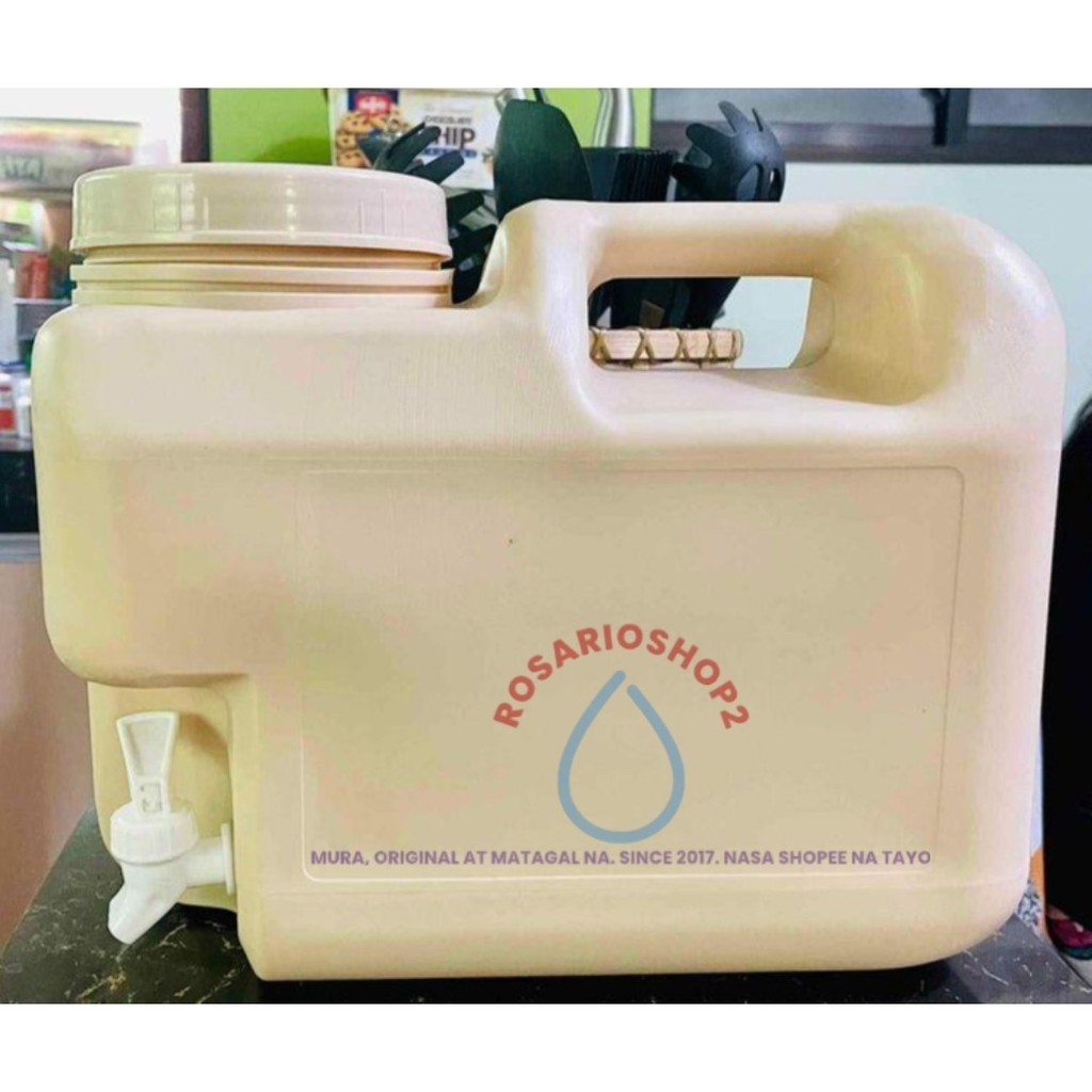 10 Liters / 2.5 Gallon Slim CUTE beige MINI Water Container Jug Pitcher ...