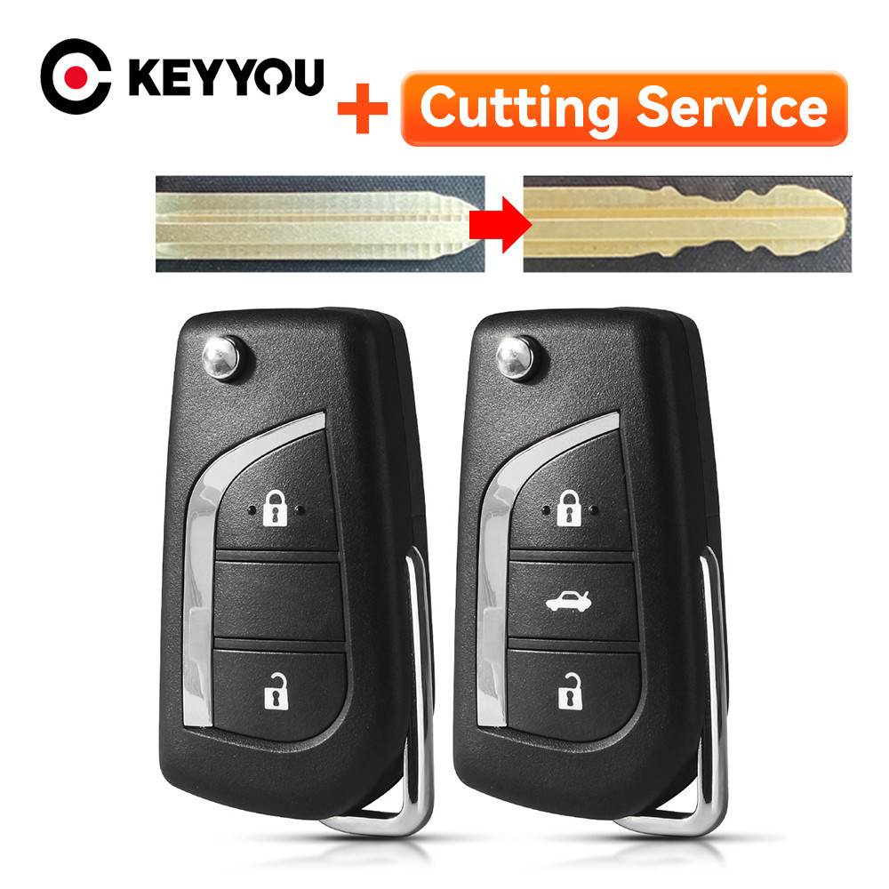 Cut blade by photo Remote Car Key Shell For Toyota Vios Levin Camry ...