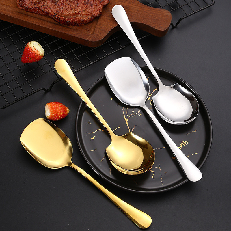 Oukeai Stainless Steel Serving Spoon Hotel Serving Tool Large Spoon ...