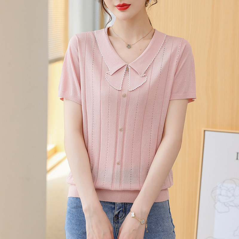 Summer New Style Cotton T-Shirt Women Western Style Ice Silk Short ...