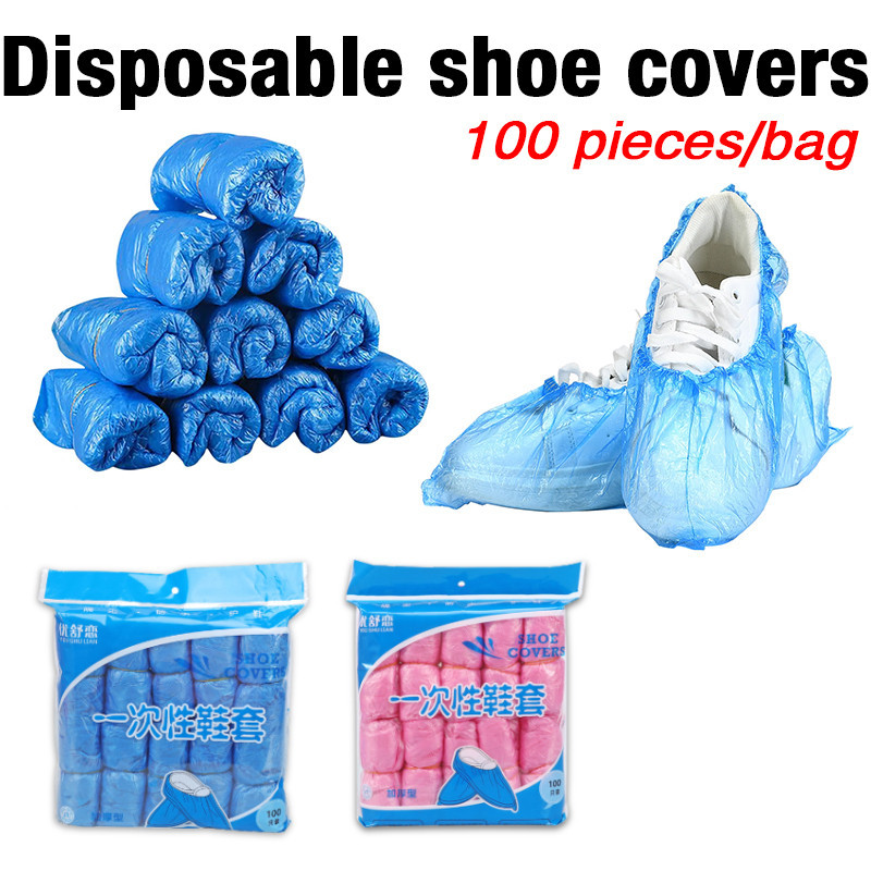 100Pcs Disposable Foot Shoe Sandals Boots Plastic Cover Outdoor Indoor ...