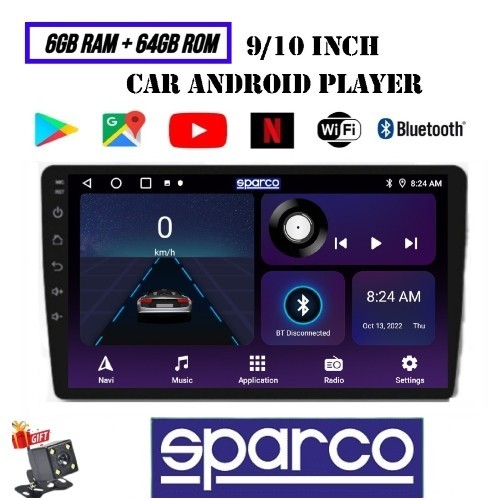 Sparco 9"/10" Inch IPS Screen Android Car Player (6GB+64GB) Rom 2 Din ...