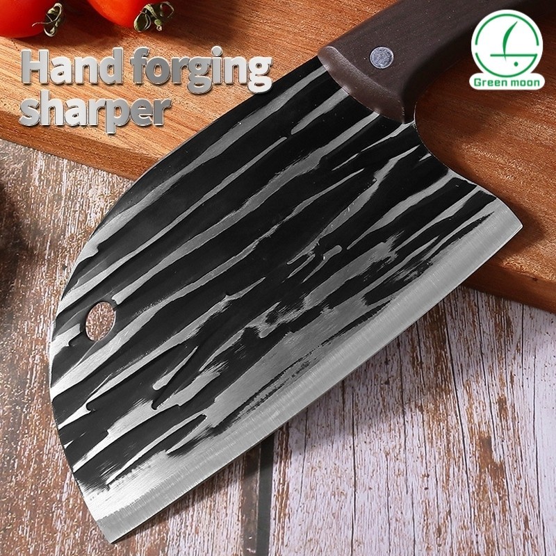 Green Moon Handmade Forged Kitchen Knife Hammer Stainless Steel Chef's ...