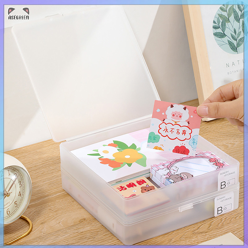 Asegreen Transparent Plastic Box Kpop Photo Card Storage Box ...