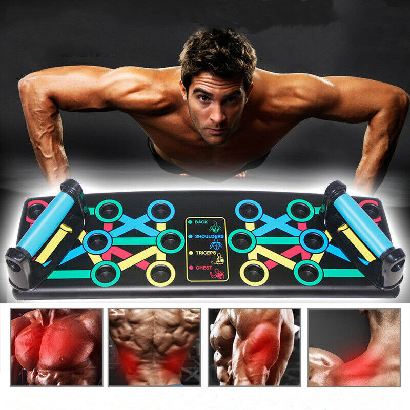14 in 1 Push Up Board Stand Fitness Workout Pull Rope GYM Chest Muscle ...