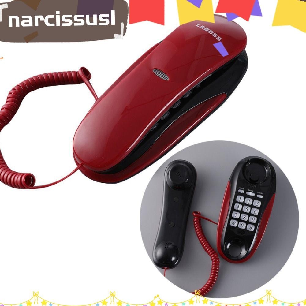 NARCIS Wired Telephone, Wall Mounted Landline Corded Phone, Caller ID Desktop Large Button ...