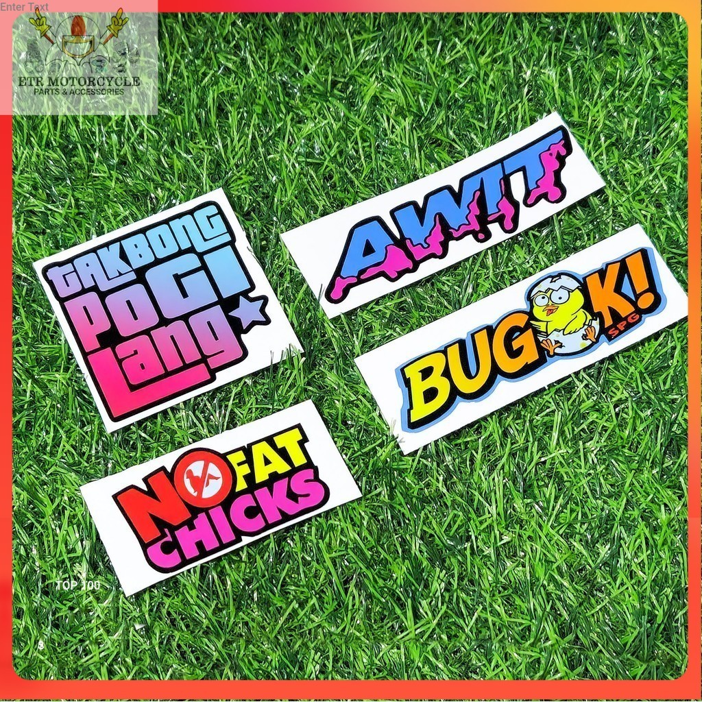Waterproof Vinyl Stickers Decal (Bugok, Takbong Pogi, Awit, Doreamon ...